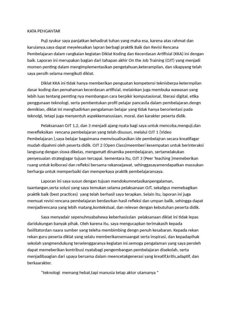 Laporan Praktik Baik Koding dan KKA | PDF