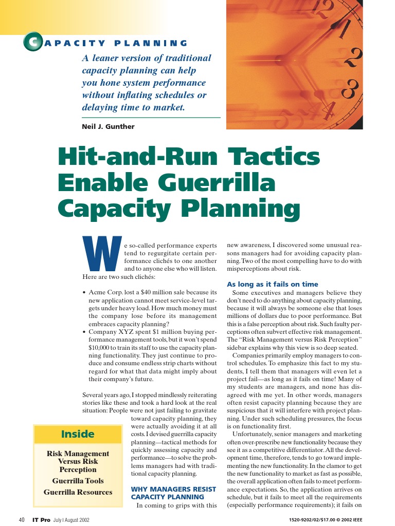 Hit-and-Run Tactics Enable Guerrilla Capacity Planning | PDF ...