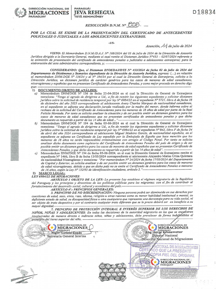 17 Resol. DNM Ndeg858 Por La Cual Se Exime de La Presentacion Del ...