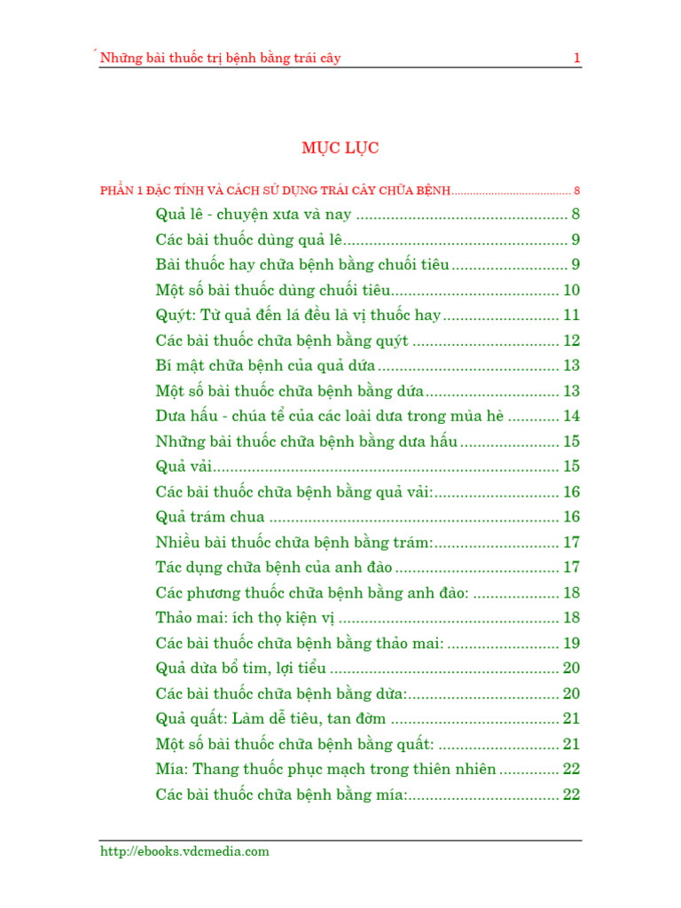 Nhung Bai Thuoc Tri Benh Bang Trai Cay | PDF