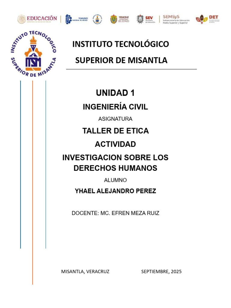 Yhael Alejandro Perez-Unidad 1-A1 506-A | PDF | Derechos humanos | Naciones Unidas