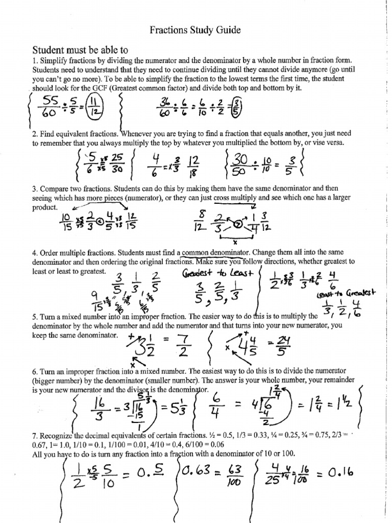 Fractions Study Guide2 | PDF