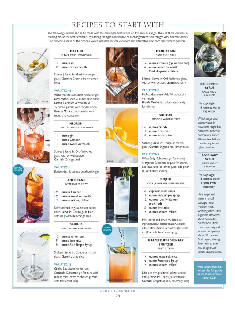 Recipes To Start With: Stirred Serve In: Garnish: Stirred Serve In ...