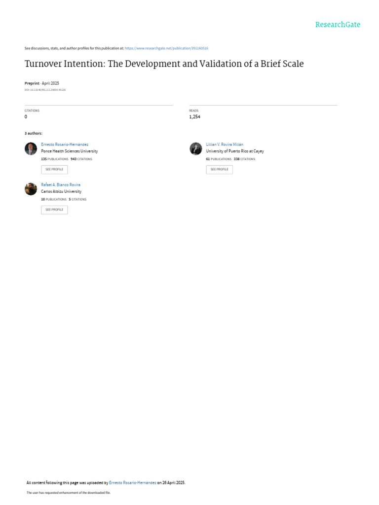 Turnover Intention Scale Development | PDF | Intention | Job Satisfaction