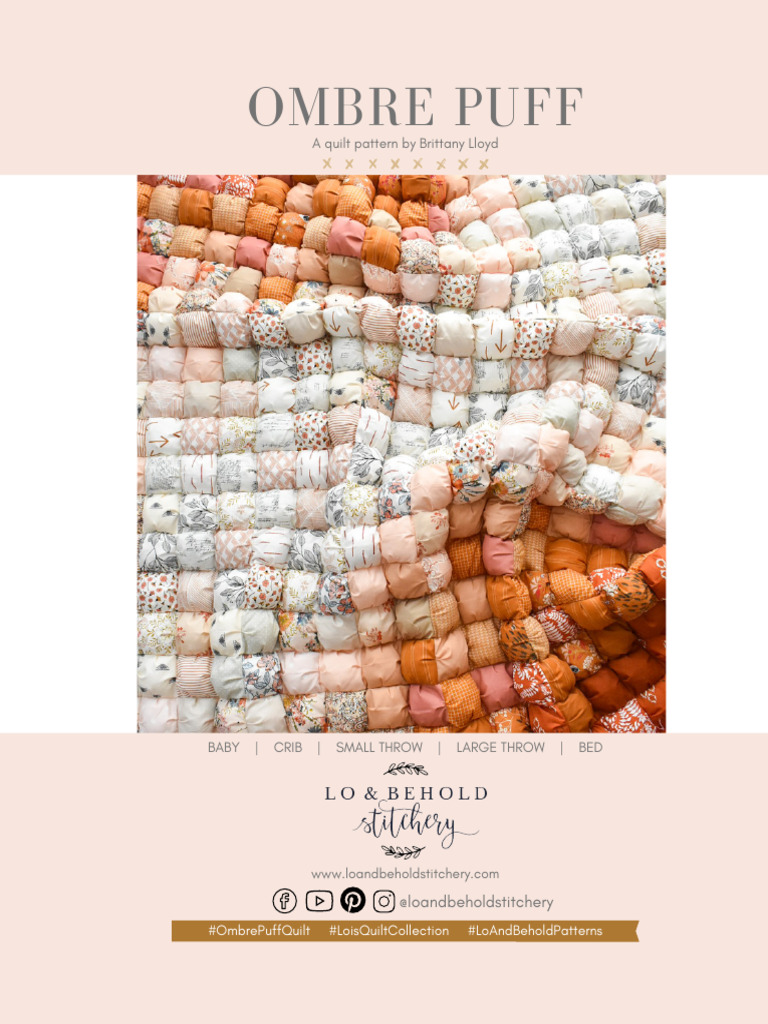Ombre Puff Quilt Pattern Guide | PDF | Quilting | Seam (Sewing)