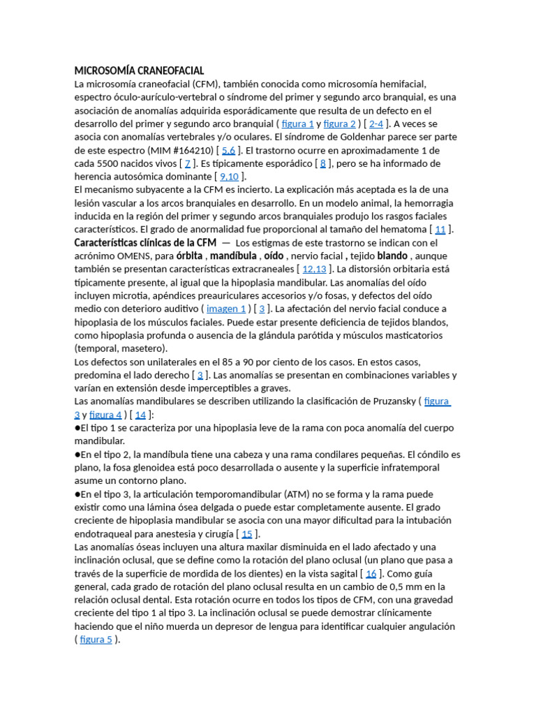Microsomía Craneofacial | PDF | Anatomía humana