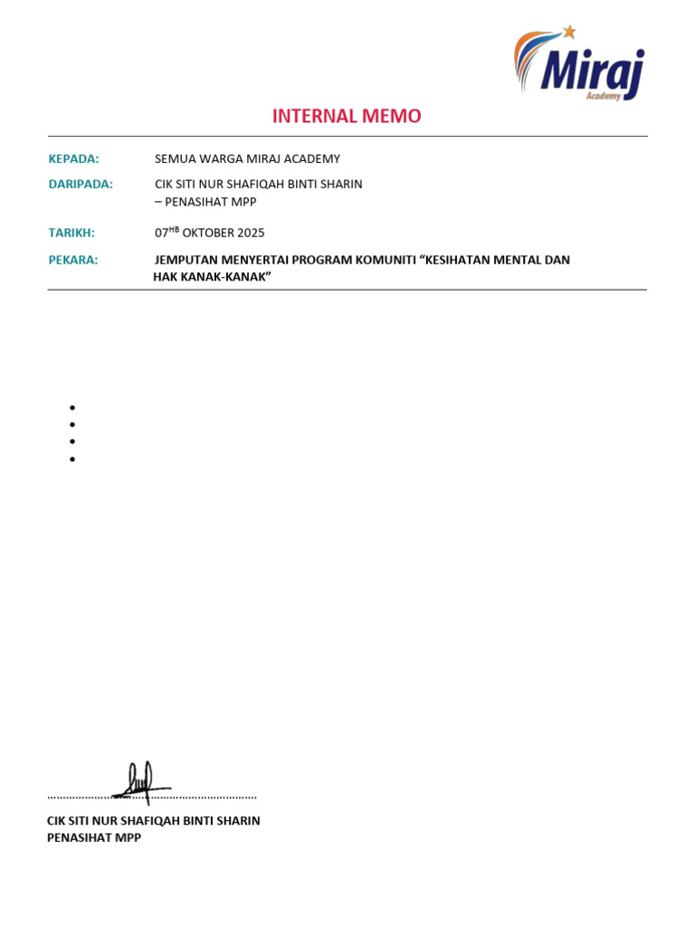 Memo Official Announcement-1 | PDF