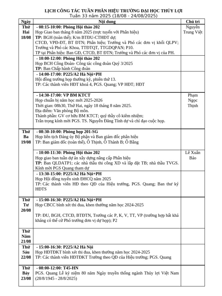 Lich LV (Tuan 33) | PDF