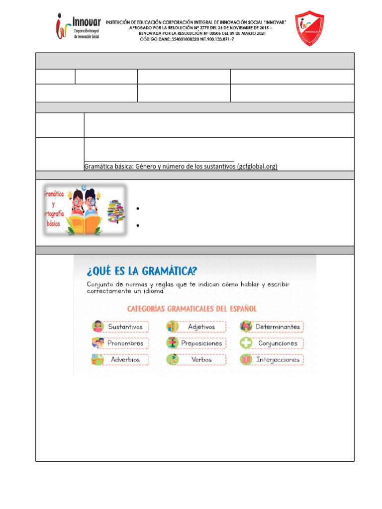 Introducción a la Gramática Española | PDF | Sustantivo | Gramática