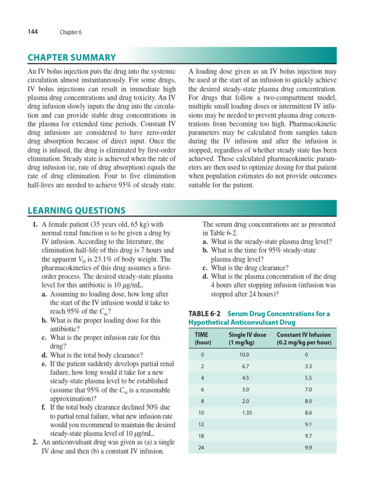 3B Practice Quetions Lec 3b IV Infusion One Compartment Fall 25 | PDF ...