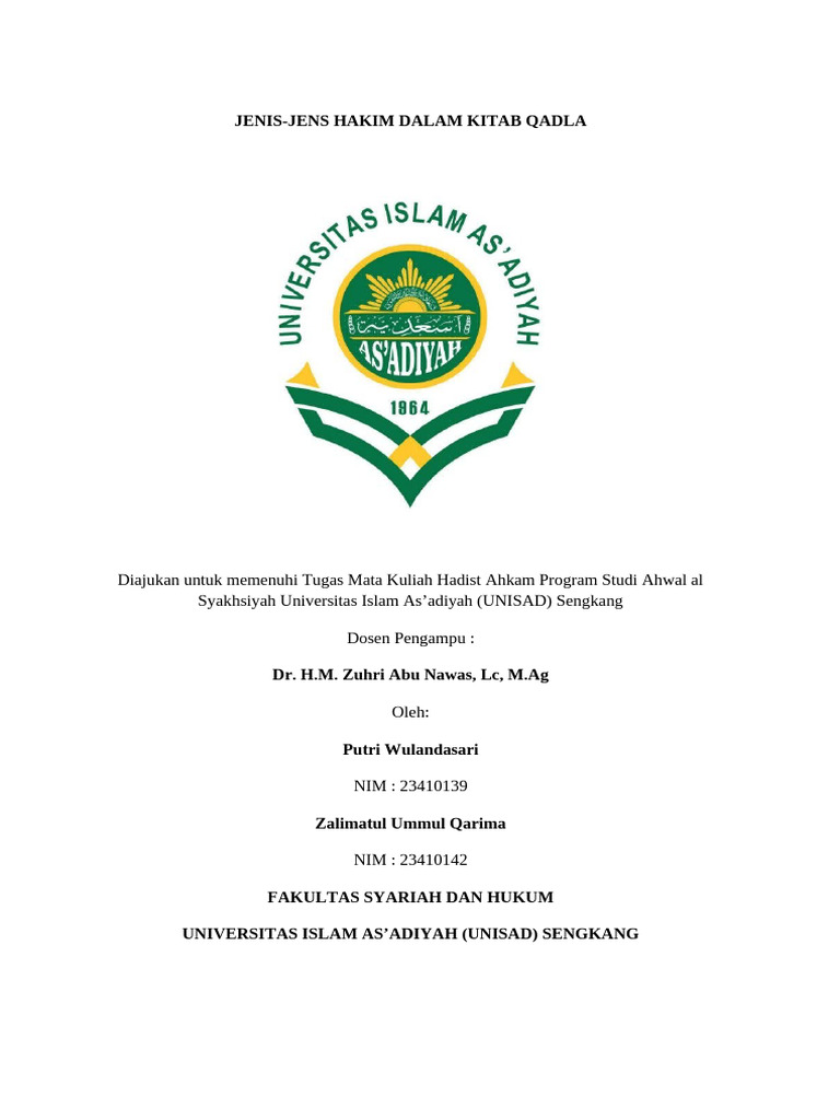 Hadist Hakim dalam Fiqih Peradilan | PDF
