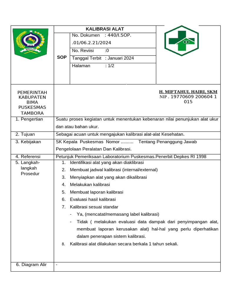 Sop Kalibrasi Alat | PDF