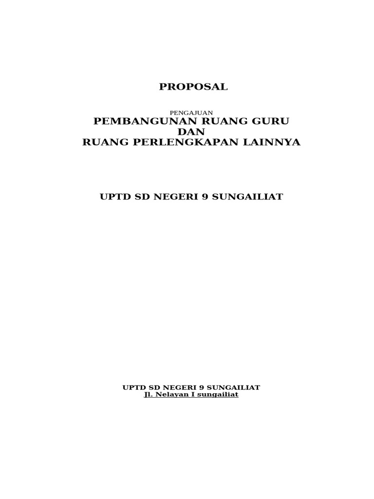 Contoh Proposal Pembangunan Ruangan Sekolah | PDF
