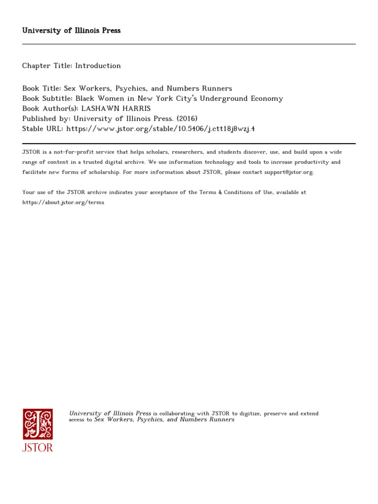 Sex Workers Introduction - Lashawn Harris | PDF | Labour Economics ...