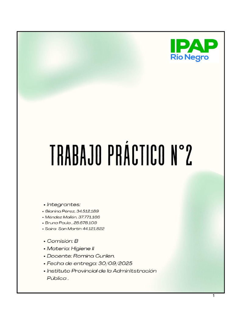 TP Grupal Higiene 2 - "Señalización y Sus Formas" Ipap 2025 | PDF | ruido