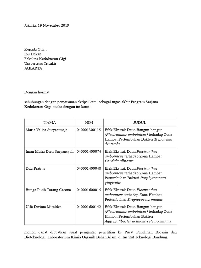 Surat iTB | PDF