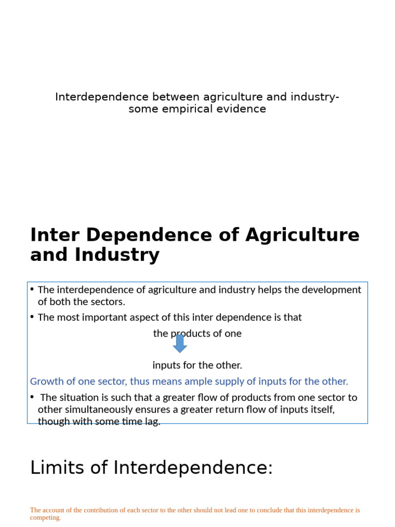 Agriculture-Industry Interdependence Insights | PDF | Agriculture ...
