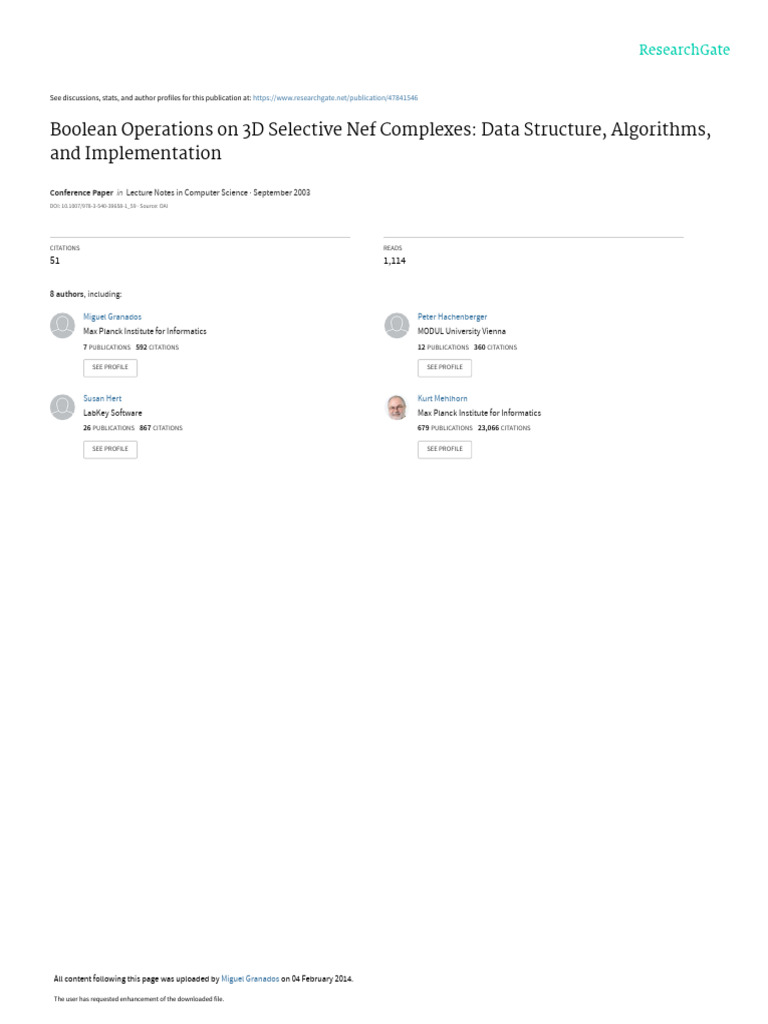Boolean Operations On 3D Selective Nef Complexes D | PDF | Manifold | Vertex (Geometry)