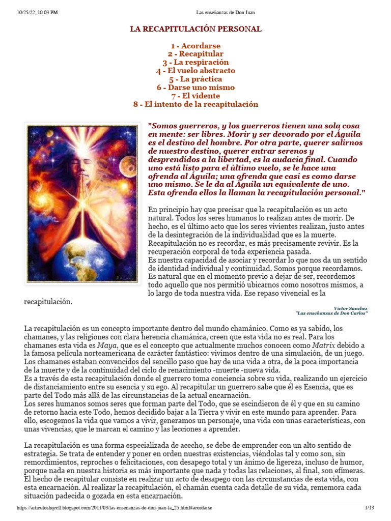 Recapitulación Personal en Chamanismo | PDF | Mente | Memoria