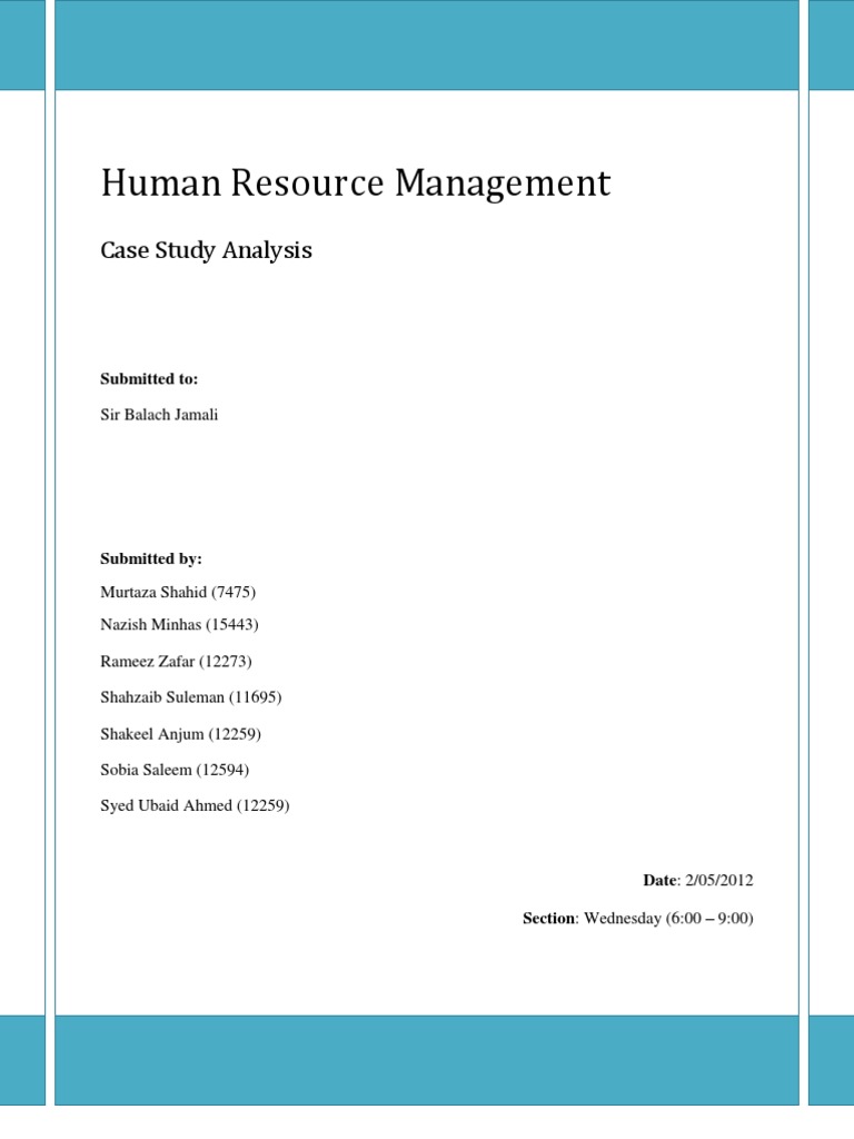 Human Resource Management: Case Study Analysis | PDF | Business
