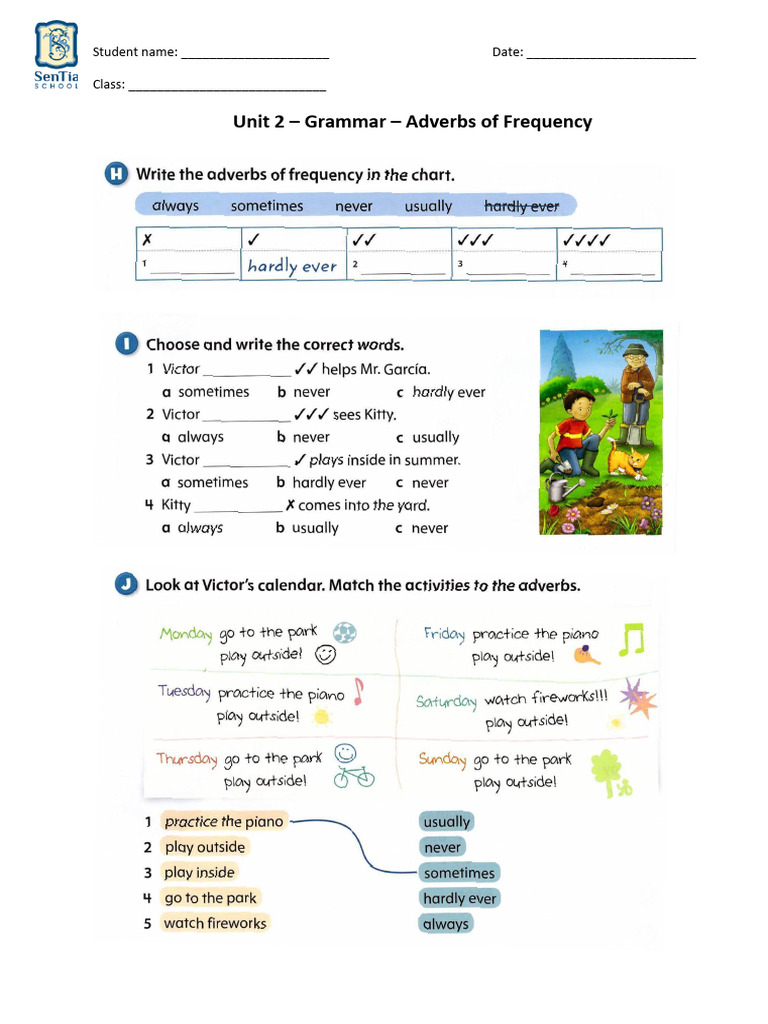 Homework - Adverbs of Frequency | PDF
