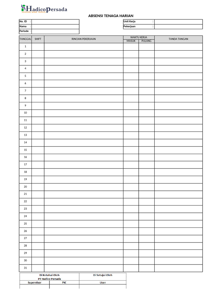 Form Absensi | PDF