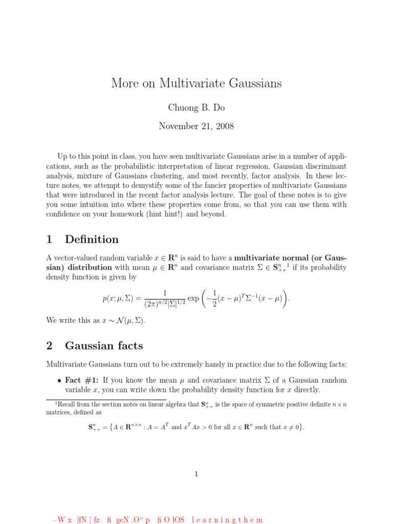Understanding Multivariate Gaussians | PDF | Normal Distribution ...