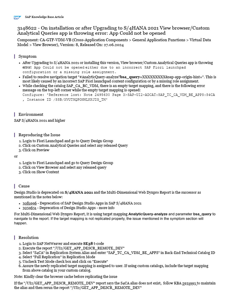 On Installation or After Upgrading To S/4HANA 2021 View Browser/custom ...