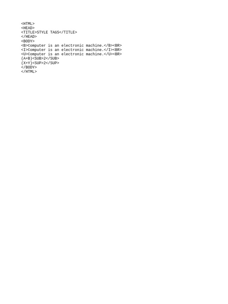 Understanding HTML Style Tags | PDF