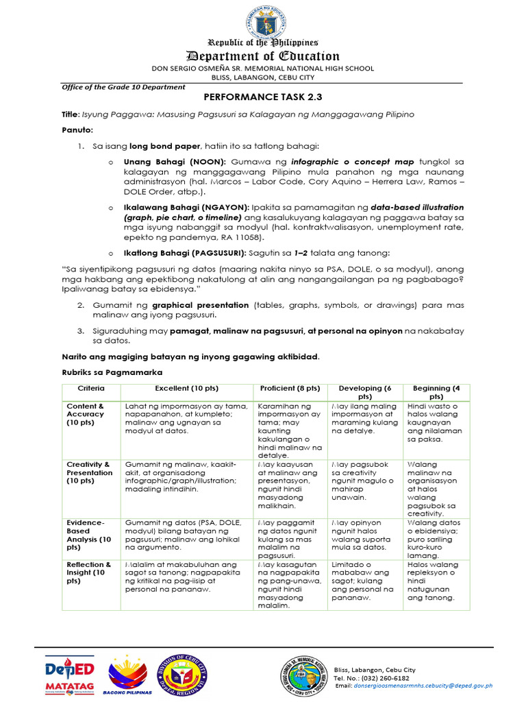 Performance Task 2 | PDF