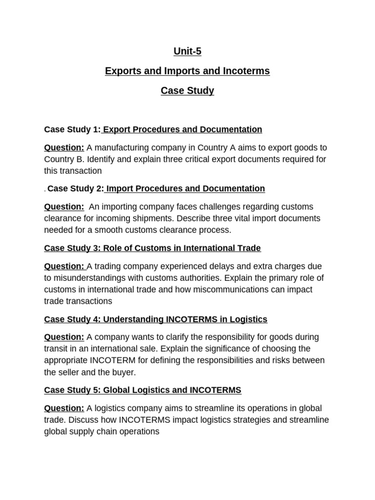 Case Study Unit 5 | PDF