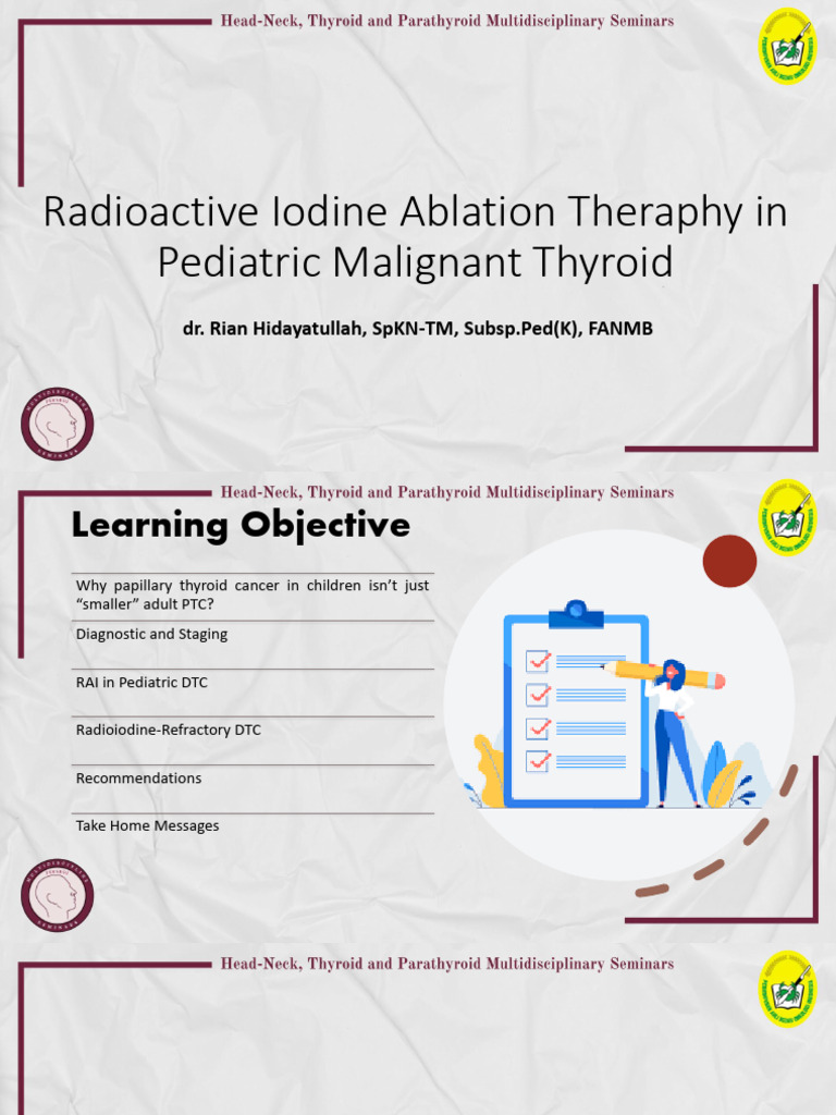 Pediatric Thyroid Cancer: RAI Therapy Insights | PDF | Cancer | Medicine