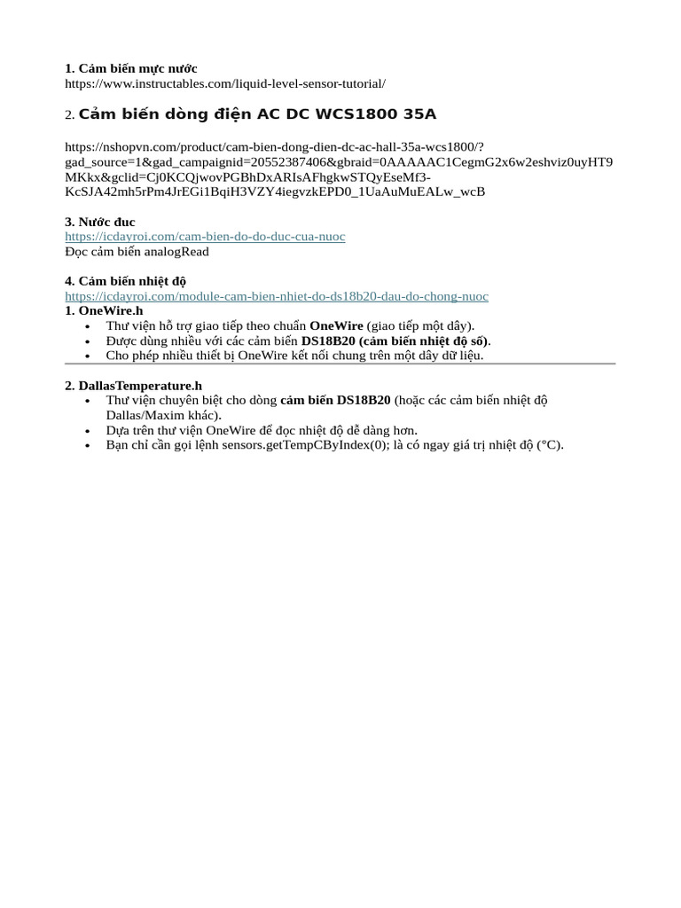 Các Sensor | PDF