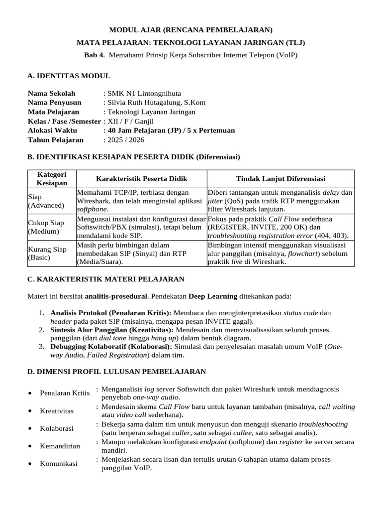 Modul Ajar Tlj Kelas Xii Bab 4 | PDF