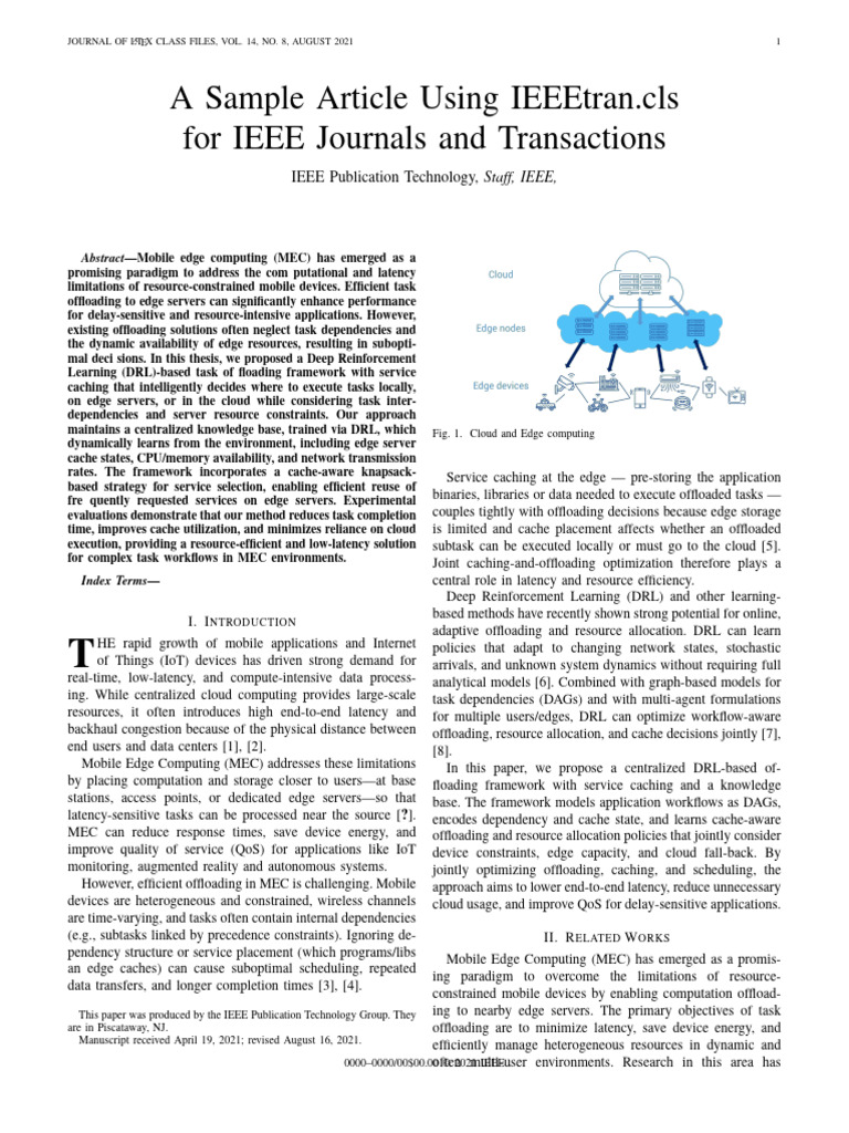 A Sample Article Using IEEEtran Cls for IEEE Journals and Transactions (1) | PDF | Computing ...