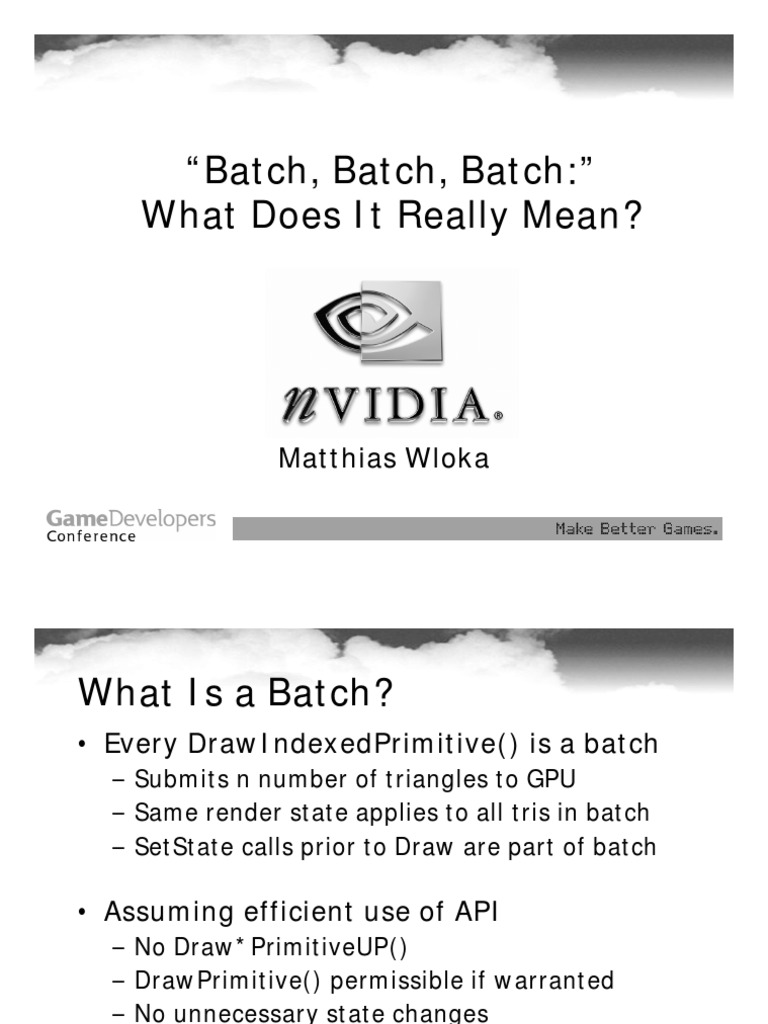 Batch, Batch, Batch: Optimizing Draw Call Performance Through Efficient ...