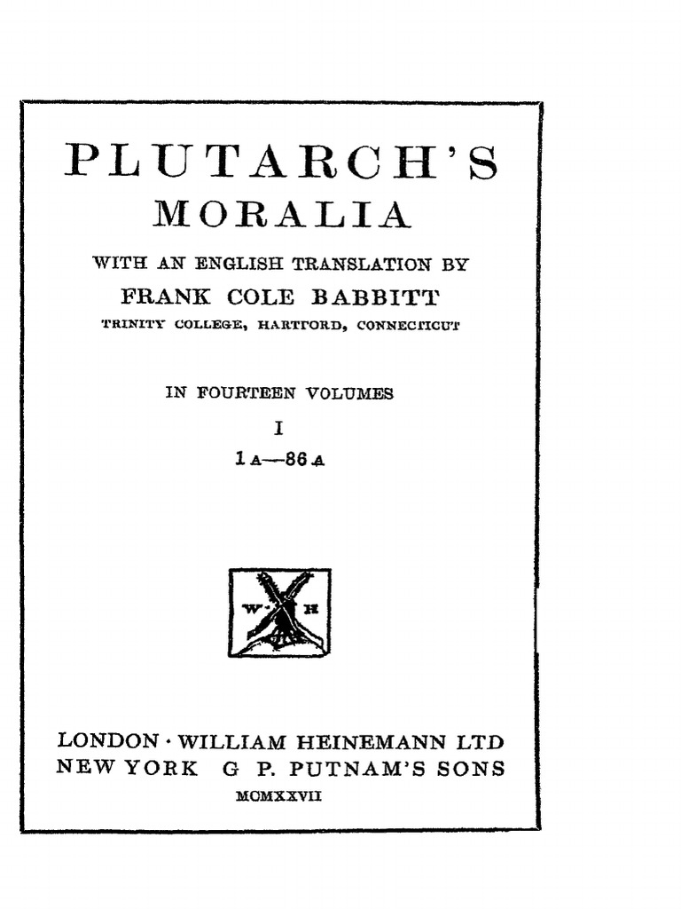 Plutarch Moralia | PDF