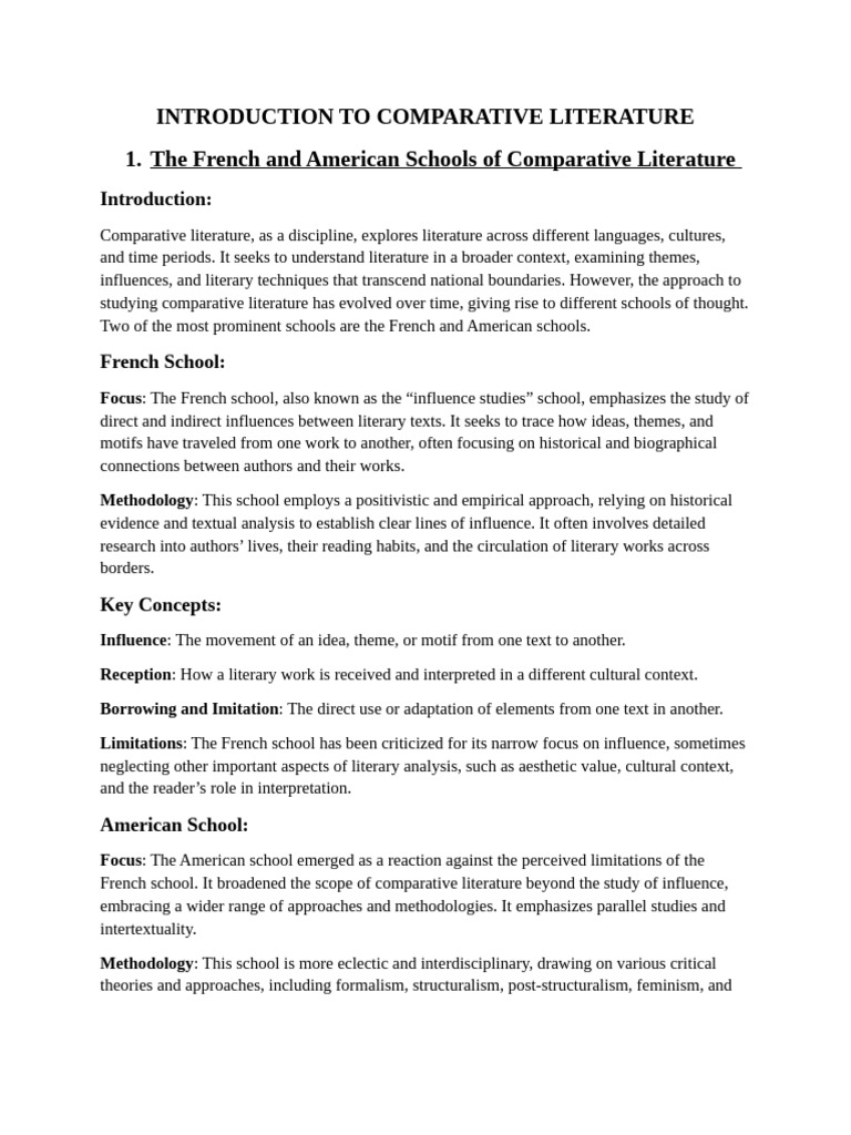 Introduction To Comparative Literature | PDF | Genre | Poetry