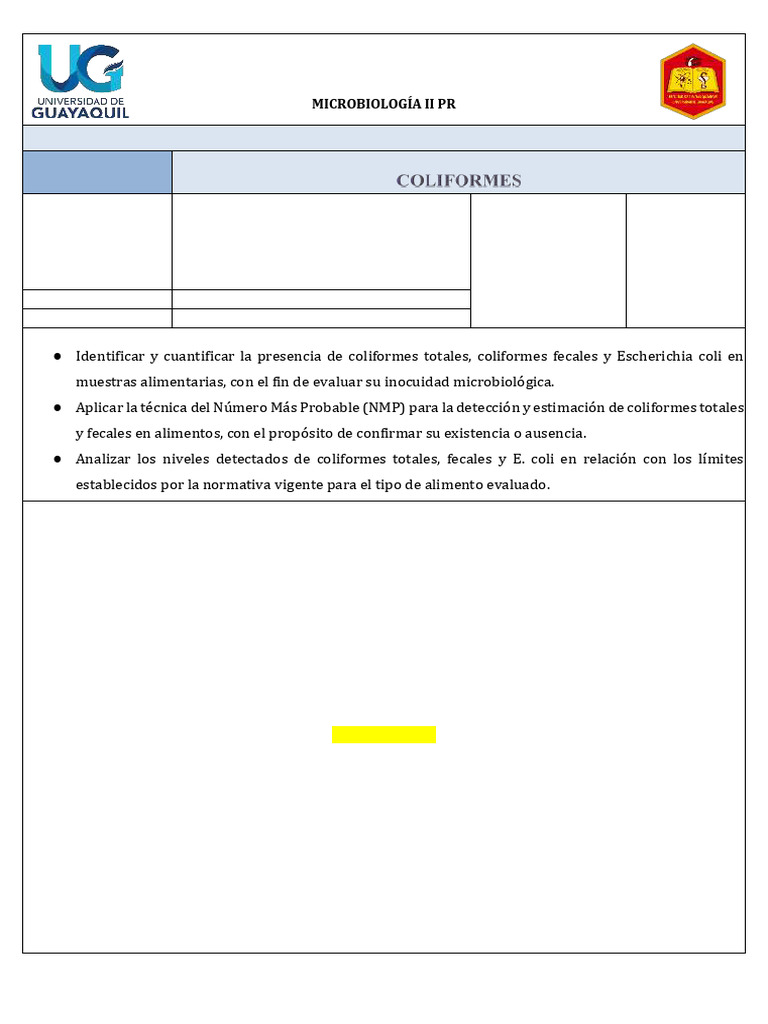 PR 4 Coliformes | PDF | Escherichia coli | Las bacterias