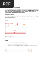 Notepad Features and Functions Guide | PDF | Computers