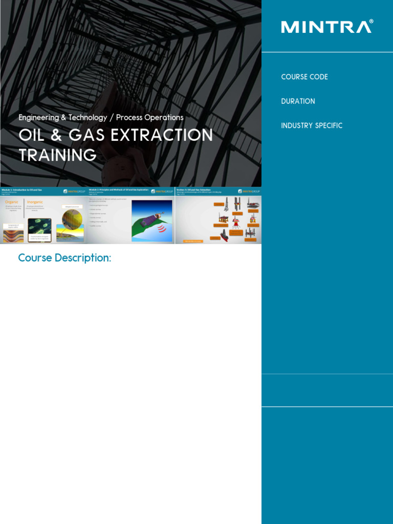Oil & Gas Extraction Training Course | PDF | Oil Well | Petroleum