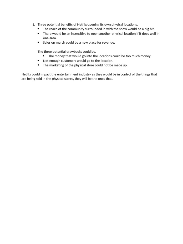 Benefits and Drawbacks of Netflix Stores | PDF