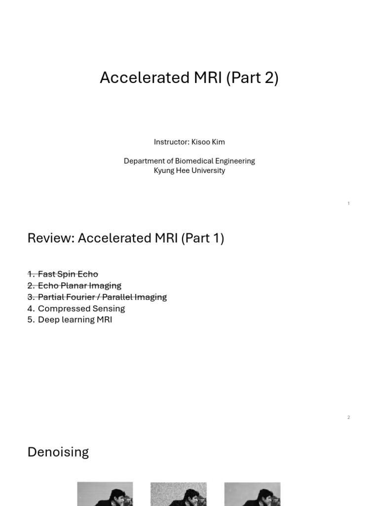 Accelerated MRI Techniques Explained | PDF | Signal Processing ...