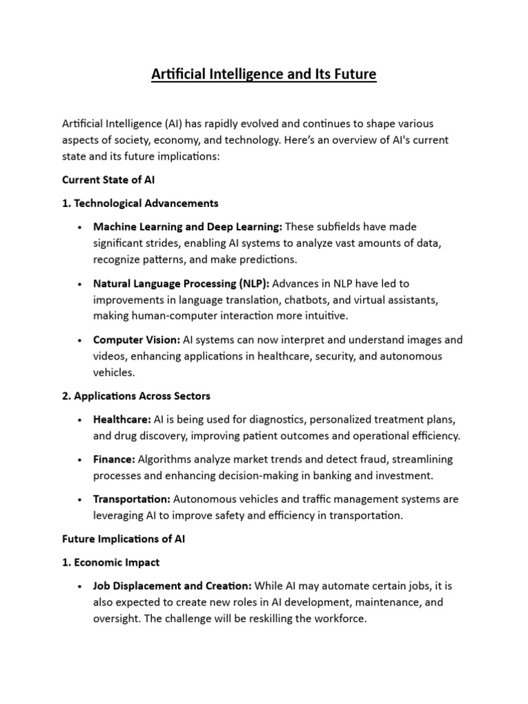 Artificial Intelligence and Its Future | PDF | Artificial Intelligence ...