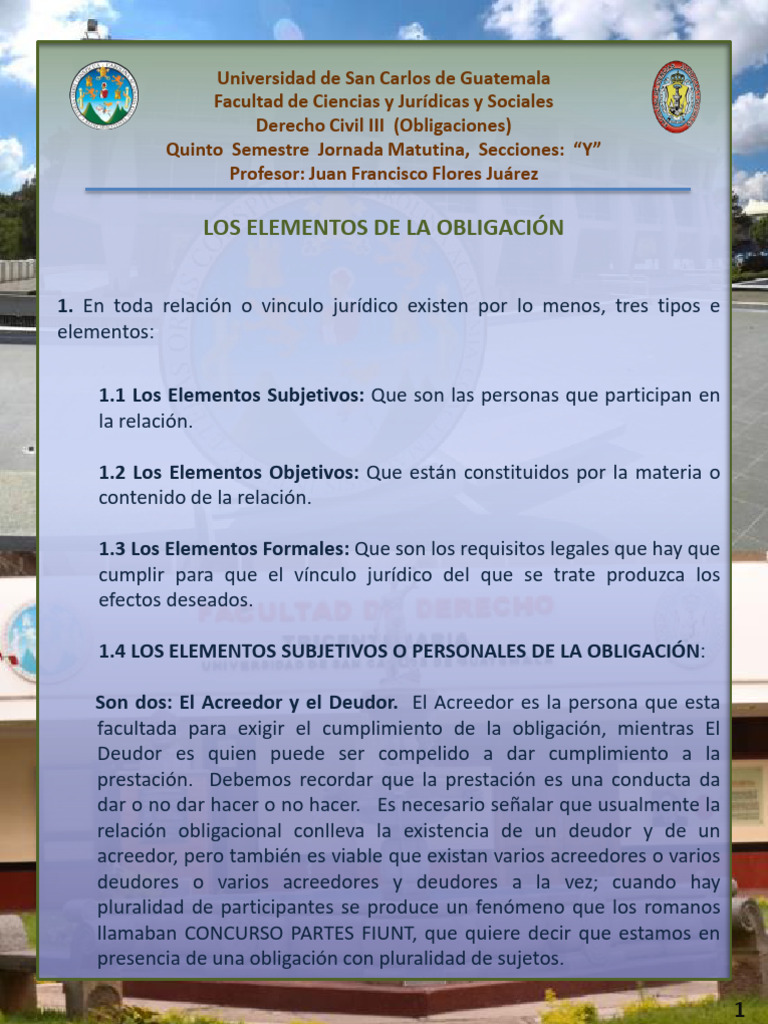 Los Elementos de La Obligación - La Causa DCIII Clase No. 7 | PDF | Ley ...