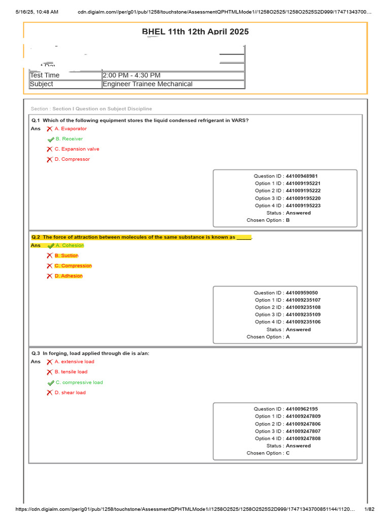 Mechanical Engineering Exam Questions | PDF | Materials Science ...