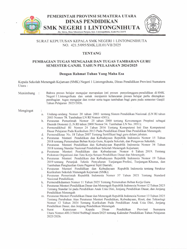 SK Kepala Laboratorium | PDF