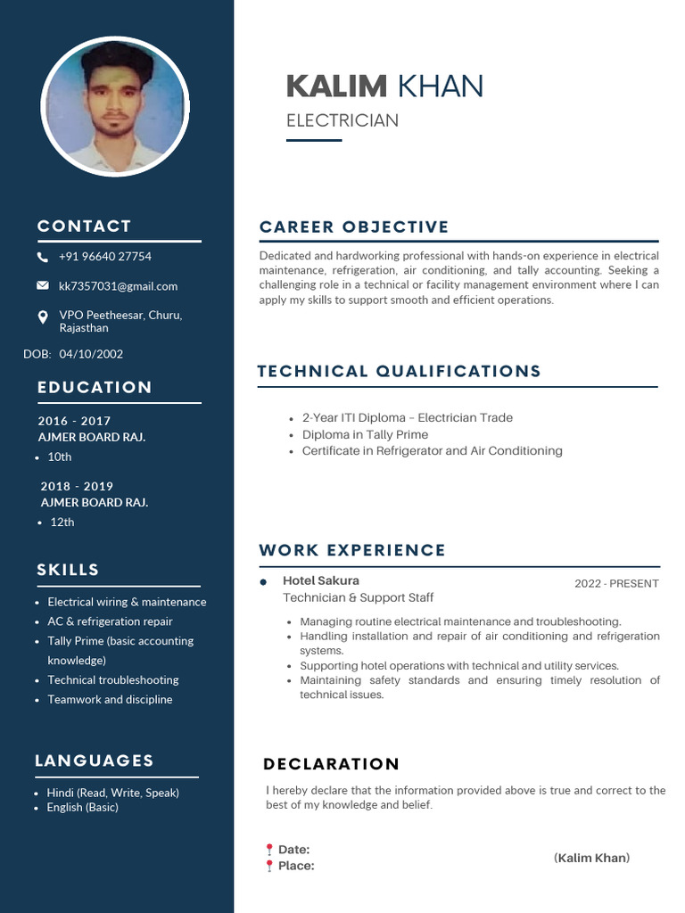 Blue Simple Professional CV Resume | PDF