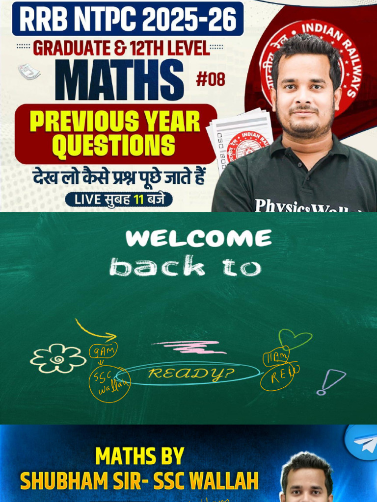 08 RRB NTPC Pyqs Maths by Shubham Sir.... Final | PDF
