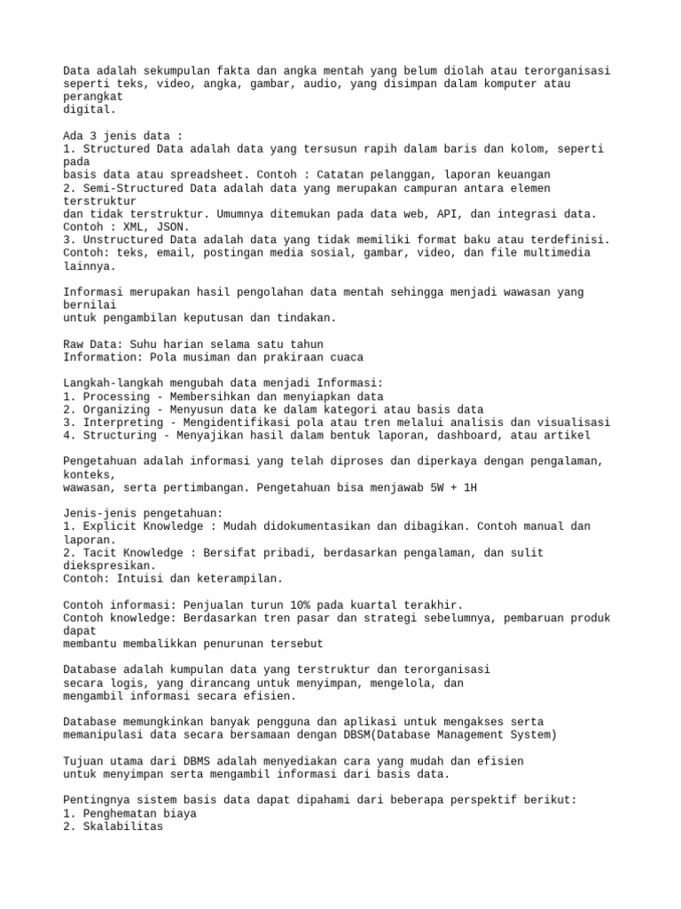 Catatan Singkat SBD | PDF